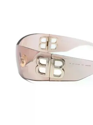 Balenciaga Logo-detail Sunglasses - Brown