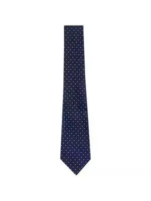 Zegna Square-pattern Neck Tie - Blue