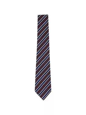Zegna Striped Silk Tie - Red