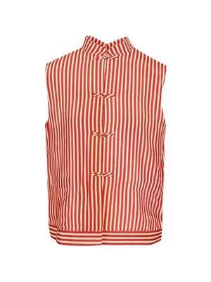 HUI HUI Lorenzo Striped Knotted Top