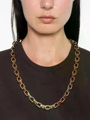 Pinko Cropped Sweater With Chain - Brown