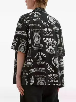 CHOCOOLATE Printed Short-sleeve Shirt - Black
