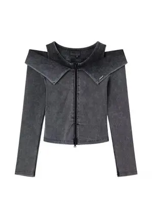 MUSIUM DIV. Cut-out Collar Top