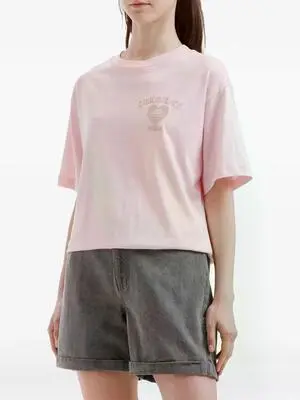 CHOCOOLATE Heart-detail Logo-print T-shirt - Pink