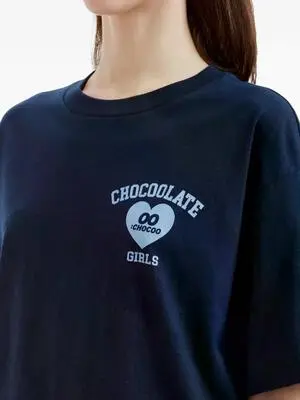 CHOCOOLATE Heart-detail T-shirt - Blue