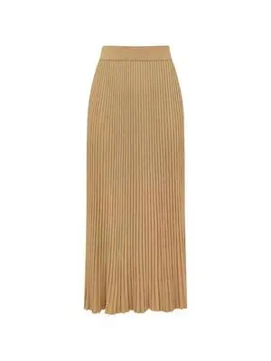 Zimmermann Luna Pleated Skirt - Gold