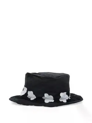 SCHA Floral Appliqué Hat - Black