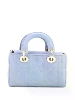 Dior Lady D-joy Cannage Quilt Lambskin Micro Satchel - Blue