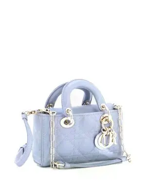 Dior Lady D-joy Cannage Quilt Lambskin Micro Satchel - Blue