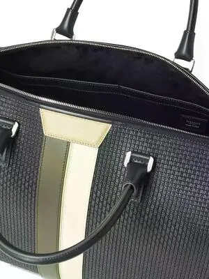 SERAPIAN Striped Leather Holdall