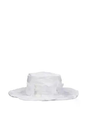 SCHA Floral-appliqué Hat - White
