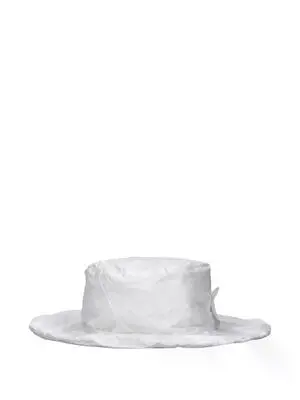 SCHA Floral-appliqué Hat - White