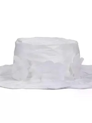 SCHA Floral-appliqué Hat - White