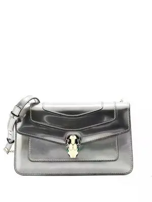 BVLGARI Serpenti Forever Leather Shoulder Bag - Metallic
