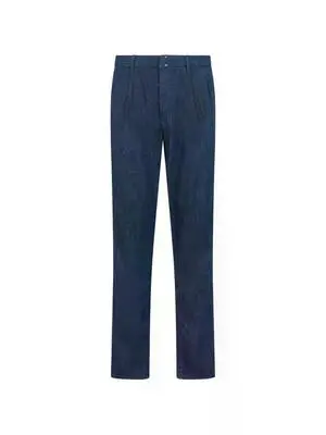 SLOWEAR Pleated Denim Trousers
