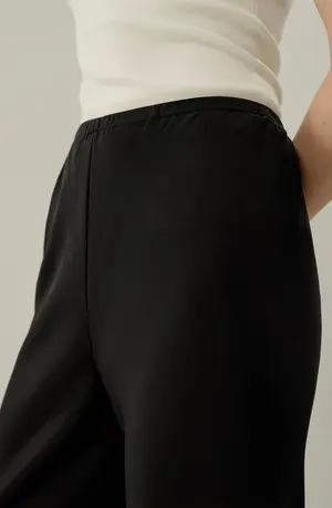Lilysilk Bias Cut Straight Leg Silk Trousers - Black