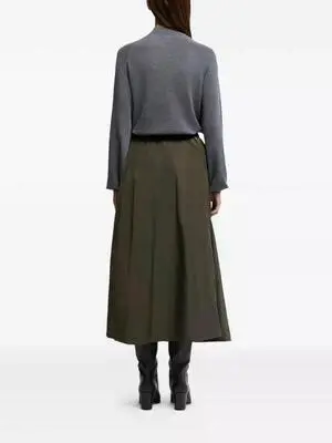 Aspesi Pleated A-line Midi Skirt - Green