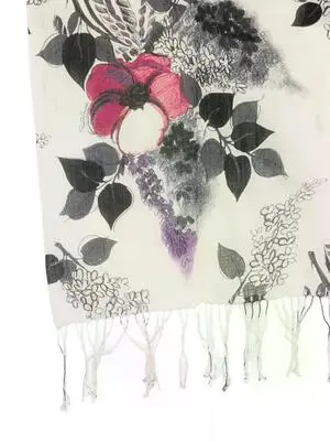 Roberto Cavalli Floral-print Fringed Scarf