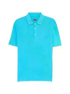 Isaia Embroidered-detail Polo Shirt - Blue