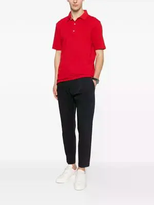 Isaia Embroidered-detail Polo Shirt - Red