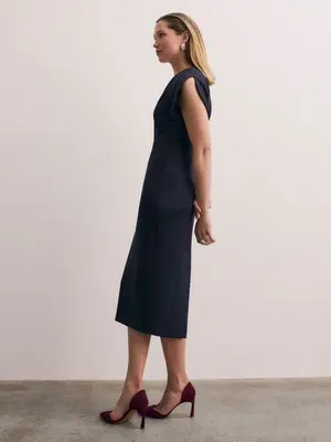 The Fold Paola Sculpt Stretch Crepe Pencil Dress