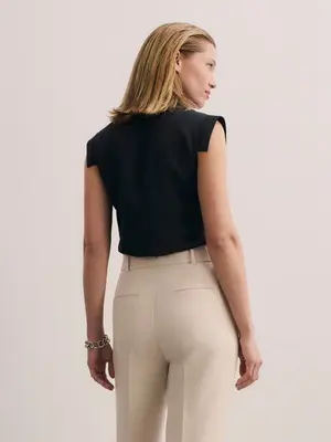 The Fold Bowery Sleeveless Silk Blouse