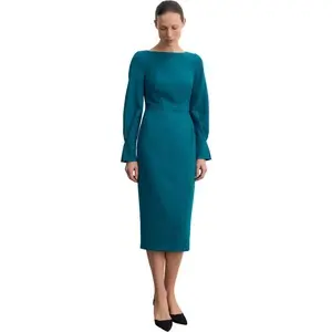 The Fold Aubrey Sculpt Crepe Dress