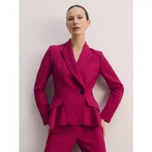 The Fold Merida Sculpt Stretch Crepe Blazer - Pink
