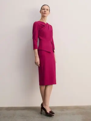 The Fold Alina Peplum Midi Dress