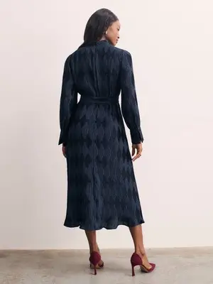 The Fold Aurellie Long Sleeve Tie Waist Dress