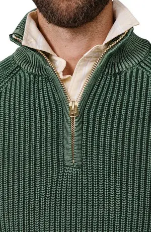 AUBIN Martin Zip Neck Long Sleeve Jumper