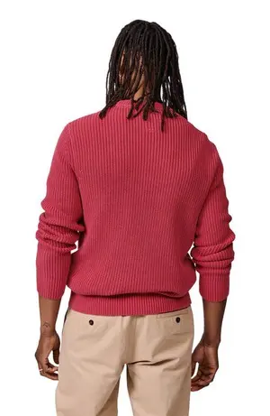 AUBIN Martin Ribbed Crew Neck Sweater - Pink