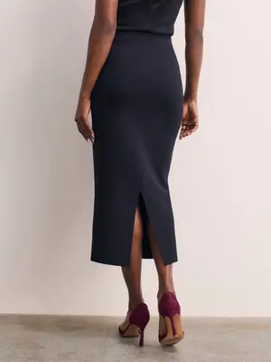 The Fold Santon Sculpt Knit Midi Skirt