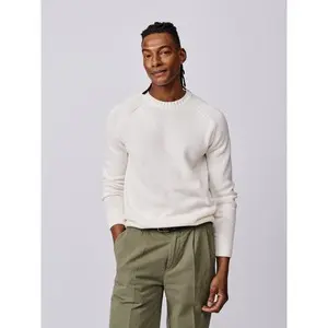 Aubin Lacey Cotton Linen Crew Neck Jumper - Ecru