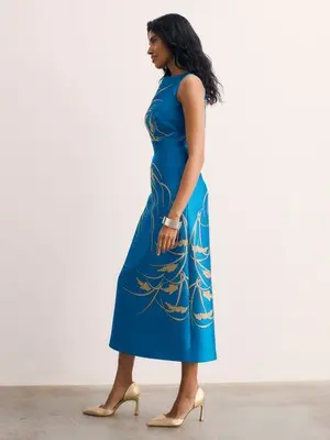 The Fold Eden Jacquard Column Dress