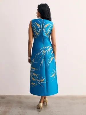 The Fold Eden Jacquard Column Dress