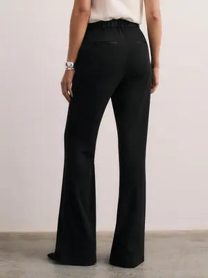 The Fold Clever Crepe Lexington Flared Trousers