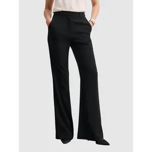 The Fold Clever Crepe Lexington Flared Trousers - Black