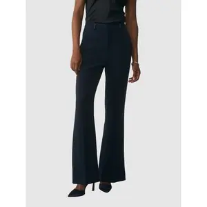 The Fold Clever Crepe Lexington Flared Trousers - Navy