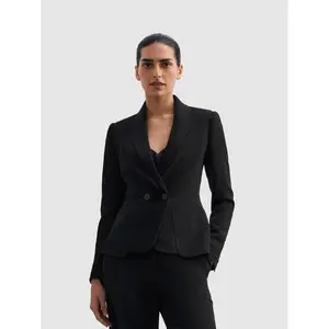 The Fold Caselle Doppio Crepe Blazer - Black