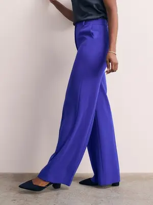 The Fold Adelaide Wide-leg Tailored Trousers - Blue
