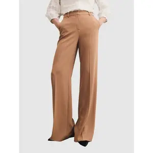 The Fold Adelaide Clever Crepe Wide Leg Trousers - Neutral