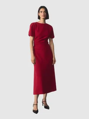 The Fold Salerno Midi Dress - Red