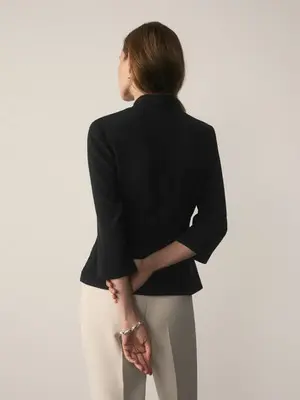 The Fold Clever Crepe Belleville Blouse - Black