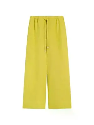 Max Mara Drawstring Wide Leg Trousers - Yellow