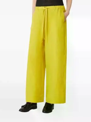 Max Mara Drawstring Wide Leg Trousers - Yellow