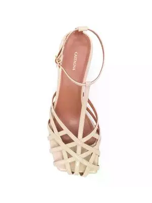 CASTAGNA Buckle-strap Heeled Sandals - Neutrals