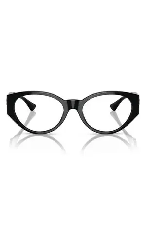 Versace 54mm Oval Optical Glasses - Black