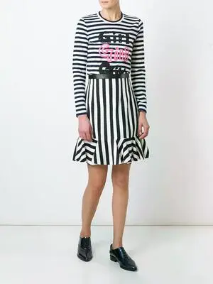 Comme Des Garçons Striped 'girl' Print T-shirt