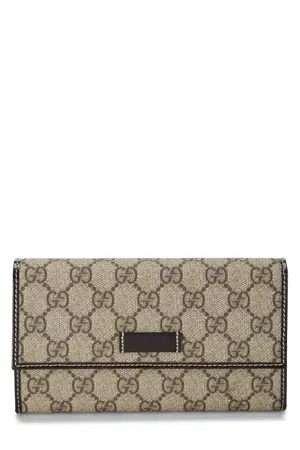 Gucci Gg Supreme Canvas Continental Wallet - Brown